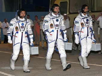 3 astronauts blast off for ISS on Russian rocket | Inquirer News
