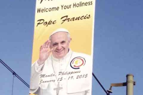 Church: Pope banners with biz firms’ logos fund-raisers | Inquirer News