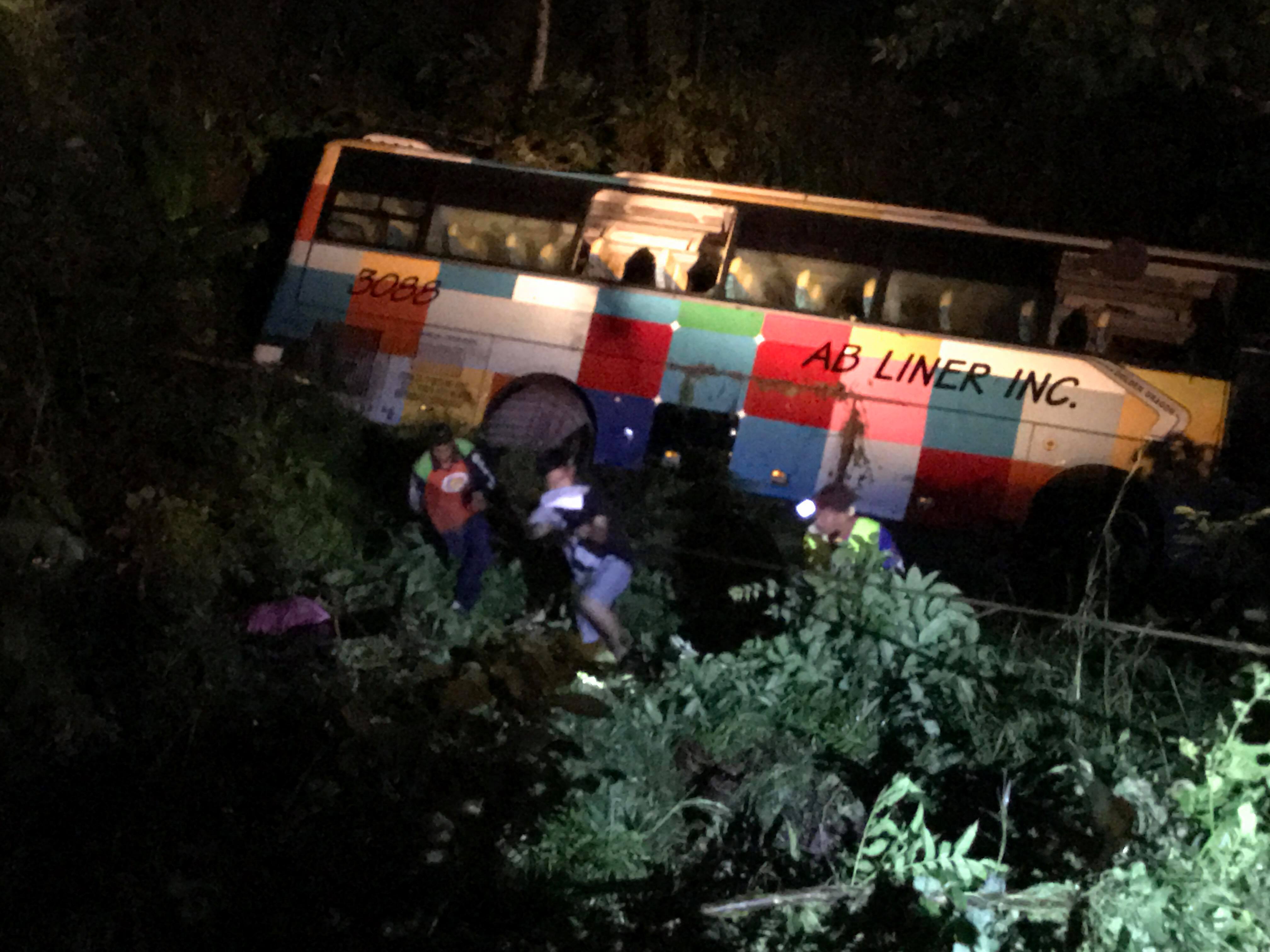 10 hurt as bus falls into ravine in Quezon | Inquirer News