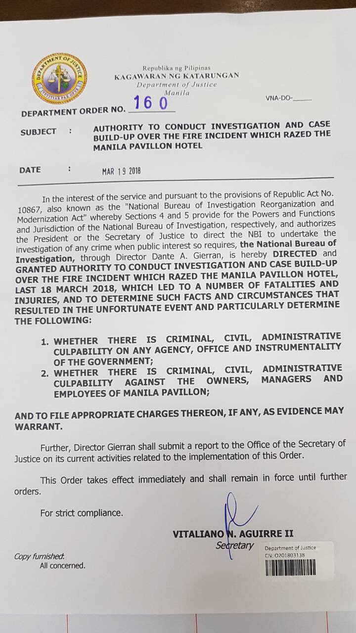 Aguirre orders probe into Manila Pavilion fire | Inquirer News Aguirre orders probe into Manila Pavilion fire | Inquirer News