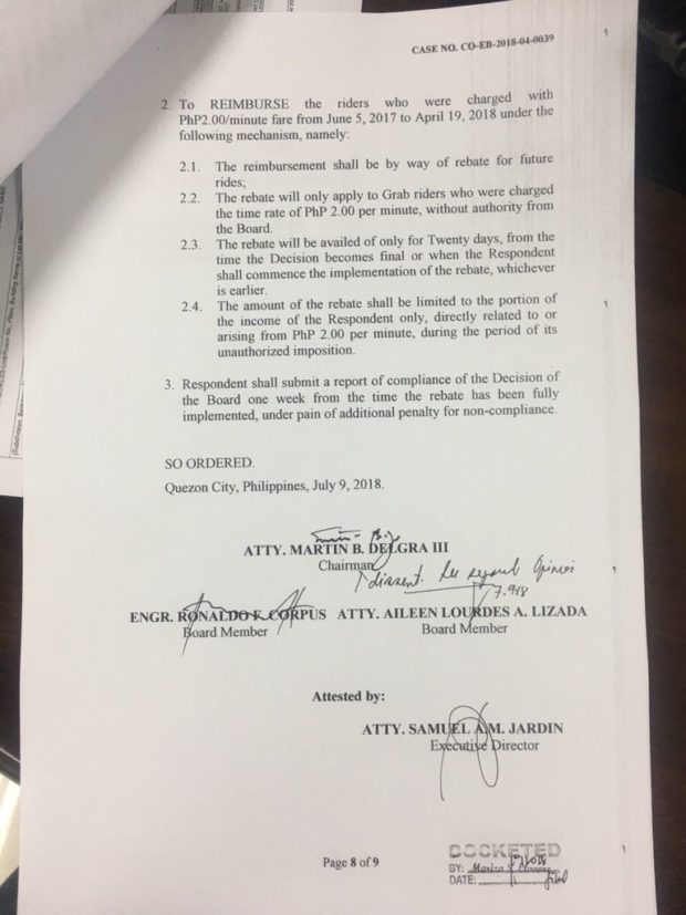 LTFRB orders Grab to pay P10M for overcharging customers | Inquirer News