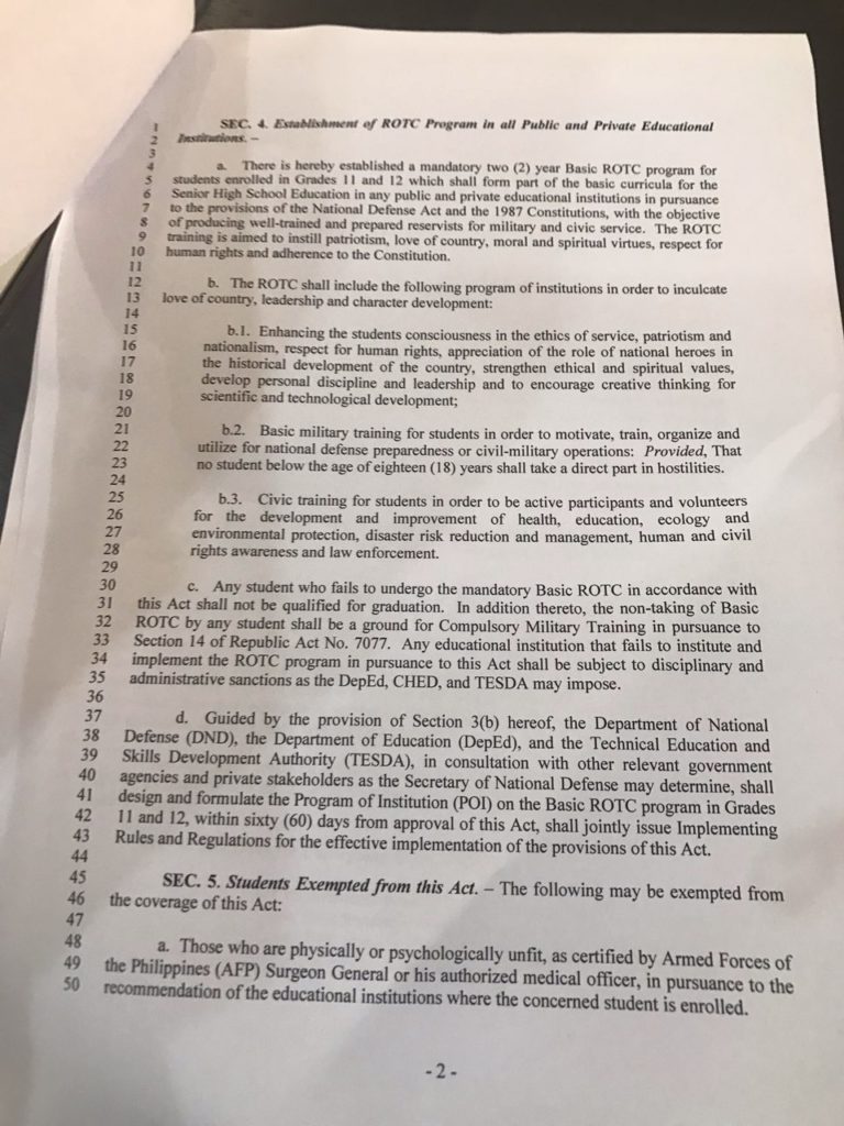 House panel oks revival of mandatory ROTC for grades 11, 12 | Inquirer News