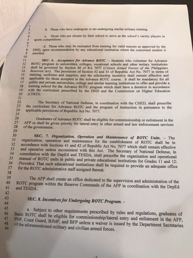 House panel oks revival of mandatory ROTC for grades 11, 12 | Inquirer News