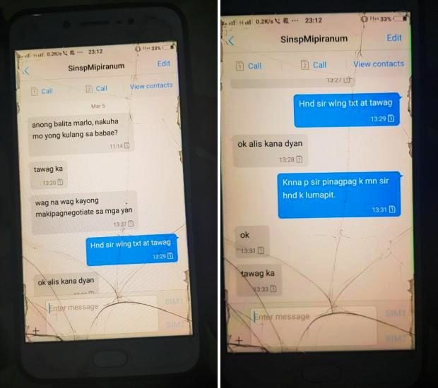 Text messages show ‘conspiracy’ of cops in extortion case | Inquirer News