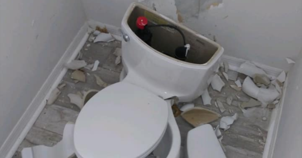 LOOK: Toilet explodes after lightning hits septic tank | Inquirer News