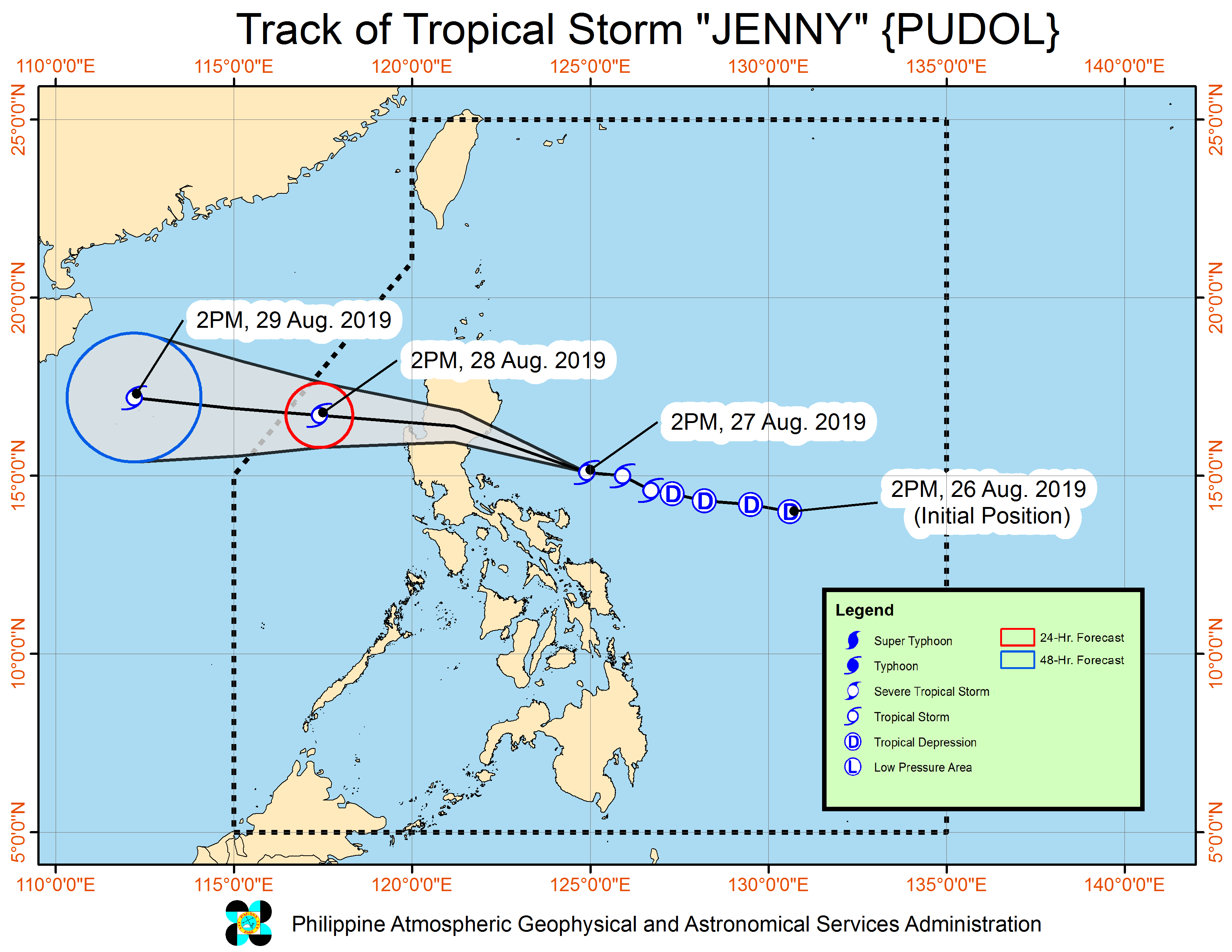 'Jenny' re-intensifies while exiting PAR; Storm signals lifted ...