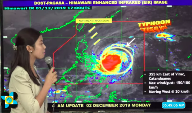 WATCH: Typhoon Tisoy gains strength as it inches closer to Luzon ...