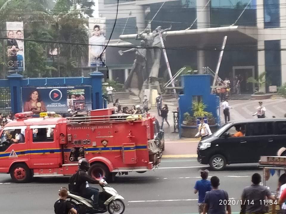 Fire hits canteen inside GMA Network compound in QC | Inquirer News