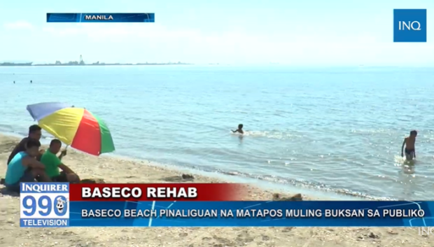 WATCH: Rehabilitated Baseco Beach now open to public | Inquirer News