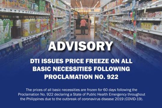 DTI to traders: Observe 60-day price freeze | Inquirer News