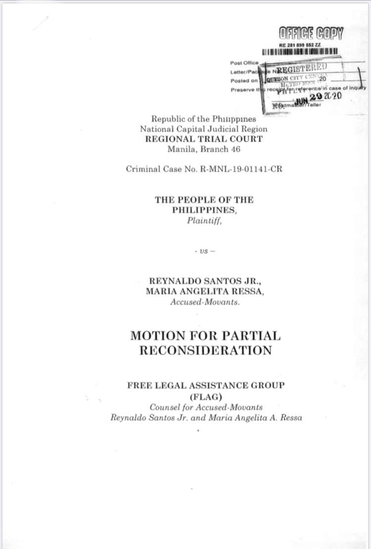 Rappler's Ressa, Santos seek reversal of cyber libel ruling | Inquirer News