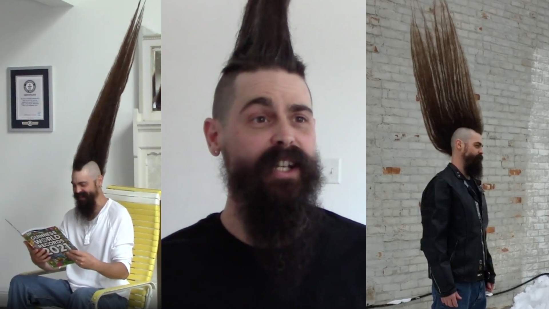 WATCH: Man gets Guinness World Record for world's tallest full mohawk ...
