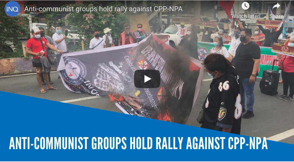Anti-communist groups stage protest vs NPA atrocities | Inquirer News