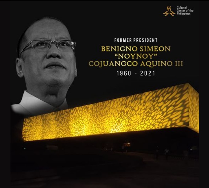 CCP glows in yellow to honor late former President Noynoy Aquino ...