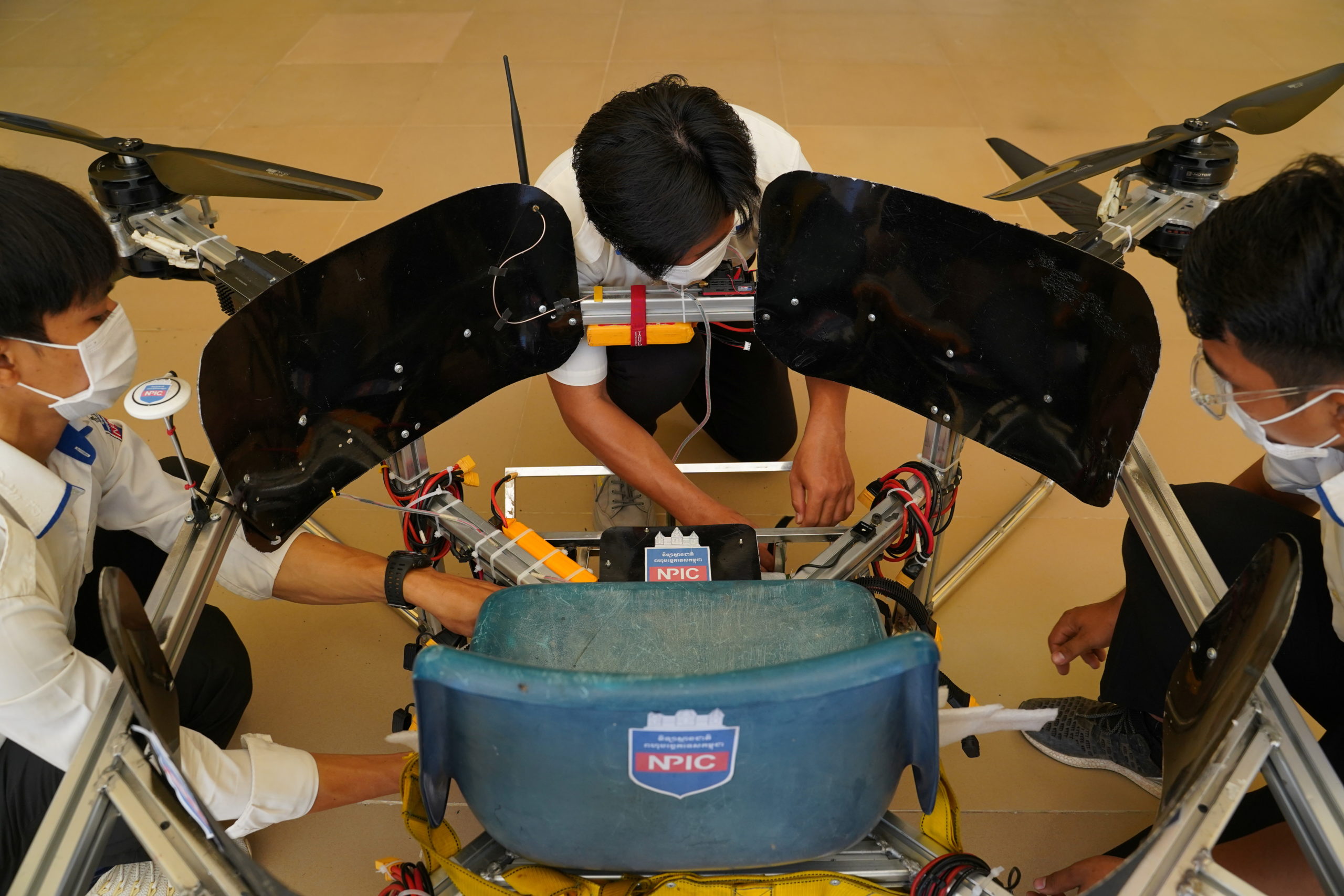 Buckle up: Cambodian students build manned drone to aid community ...