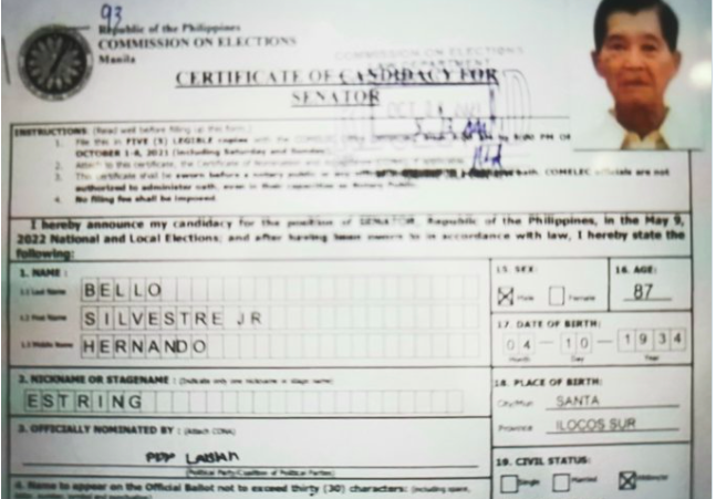 Bello’s brother files COC for senator; Labor chief not ruling out ...
