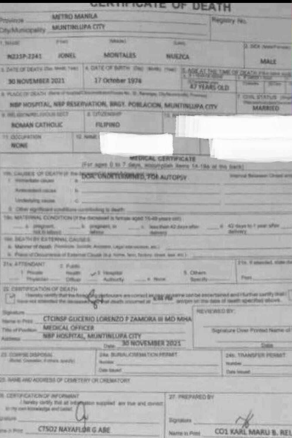 Jonel Nuezca, convicted ex-cop, collapses and dies at Bilibid ...