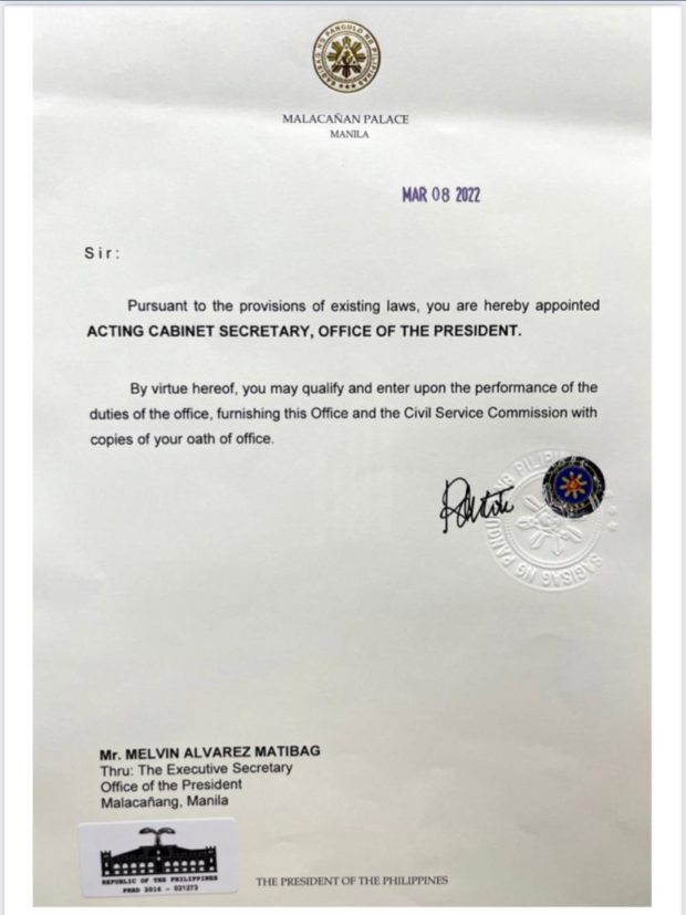 Duterte names PDP-Laban faction exec as acting Cabinet secretary ... Duterte names PDP-Laban faction exec as acting Cabinet secretary ...