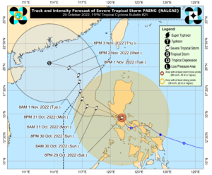 Pagasa: Paeng now over West PH Sea; wet, windy Sunday expected ...