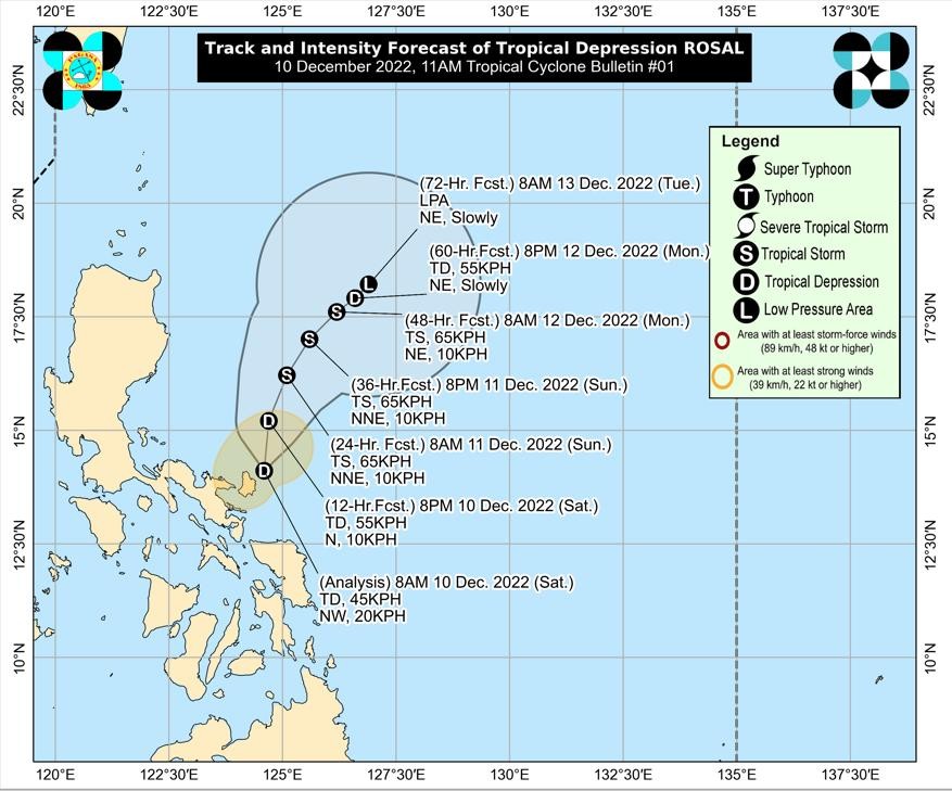 Signal No. 1 in 3 parts of Bicol due to Tropical Depression Rosal ...