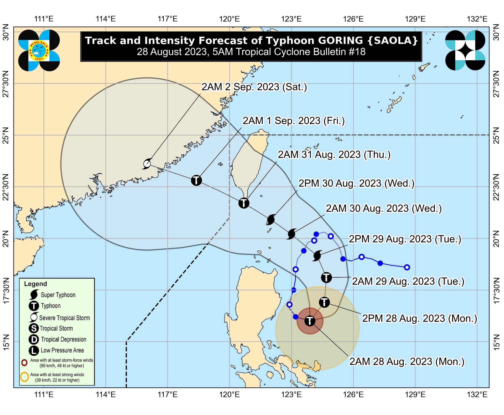 Goring weakens to typhoon, may regain super typhoon status Tuesday ...