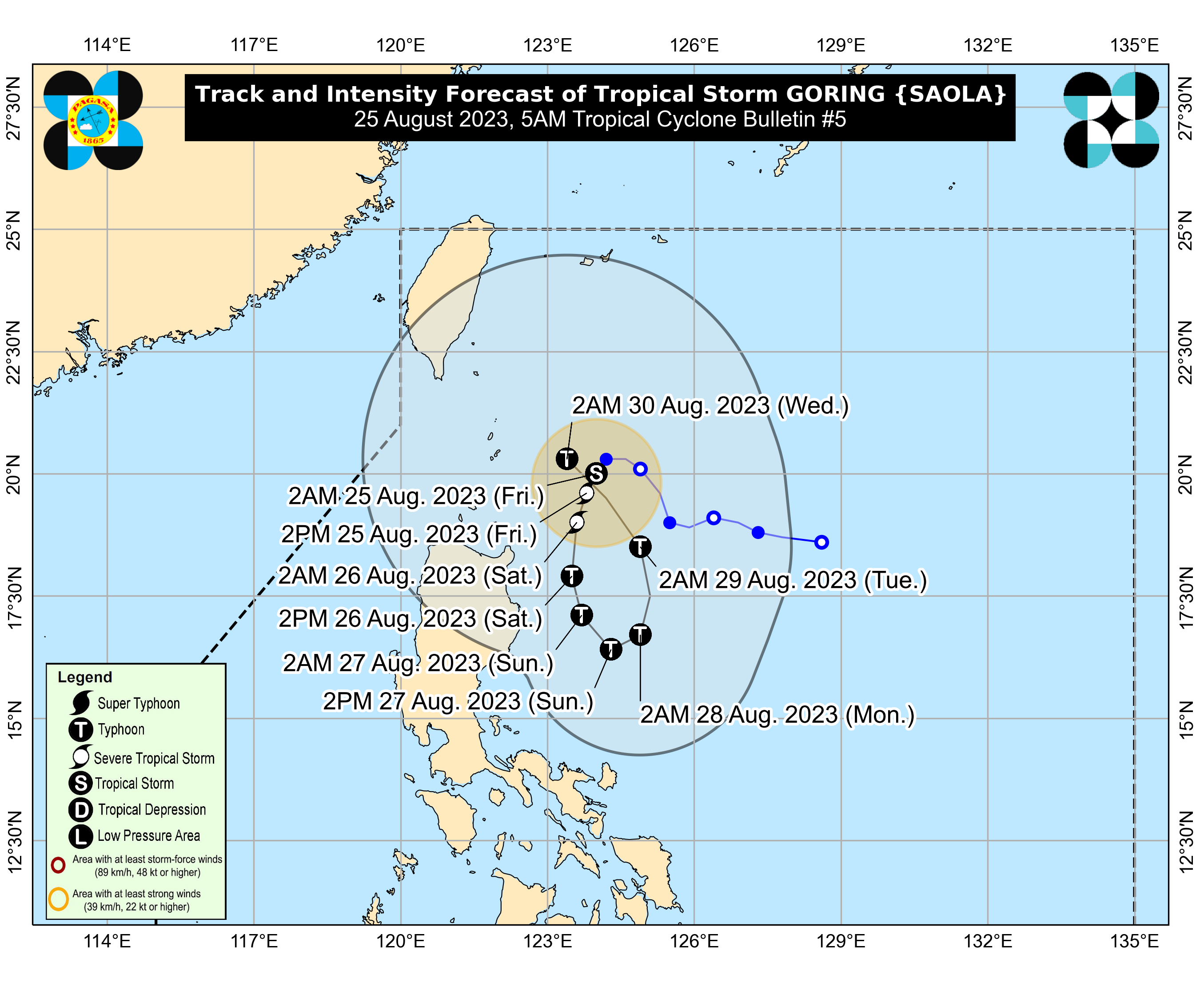 More areas under Signal No. 1 due to Tropical Storm Goring | Inquirer News