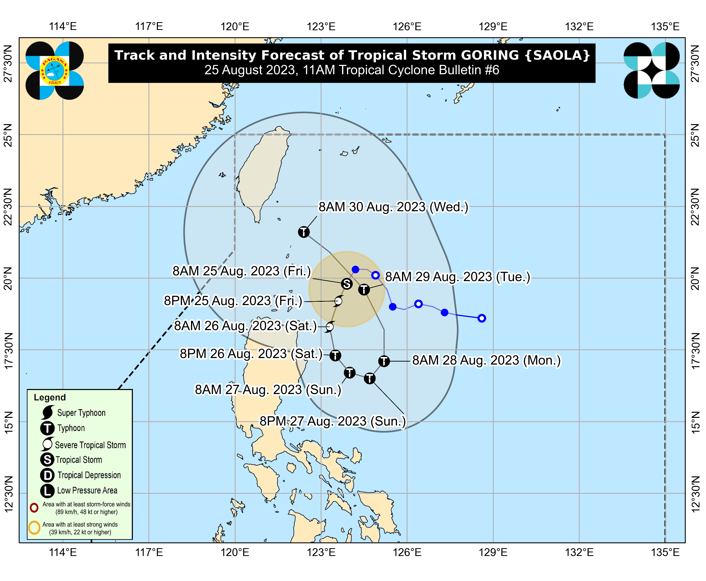 Tropical Storm Goring slightly intensifies as Signal No. 1 stays in 4 Luzon areas | Inquirer News