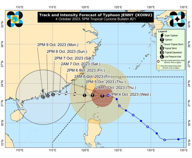 Typhoon Jenny-boosted monsoon to bring rains in Luzon, Visayas