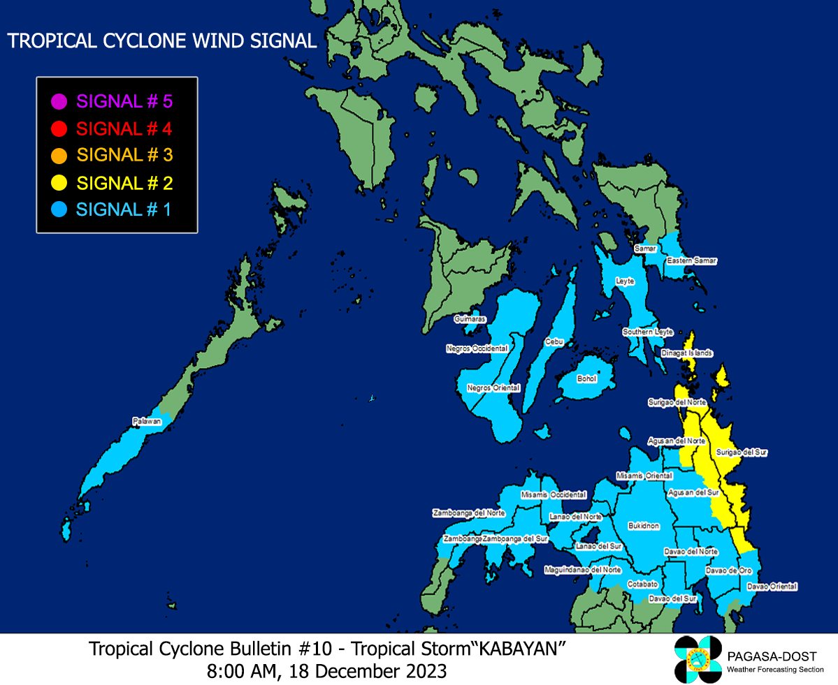 6 provinces under Typhoon Signal No. 2 as Kabayan nears PH landmass