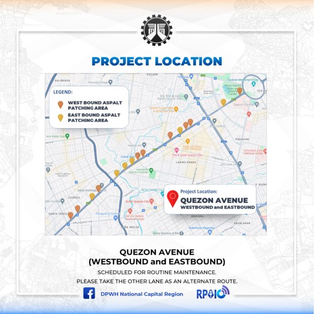 DPWH announces road maintenance along Quezon Avenue | Inquirer News