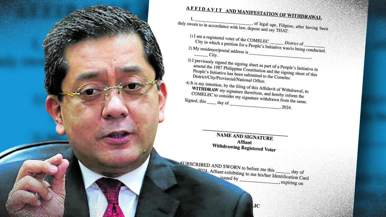 Bayan Muna’s distribution of PI's withdrawal affidavit premature