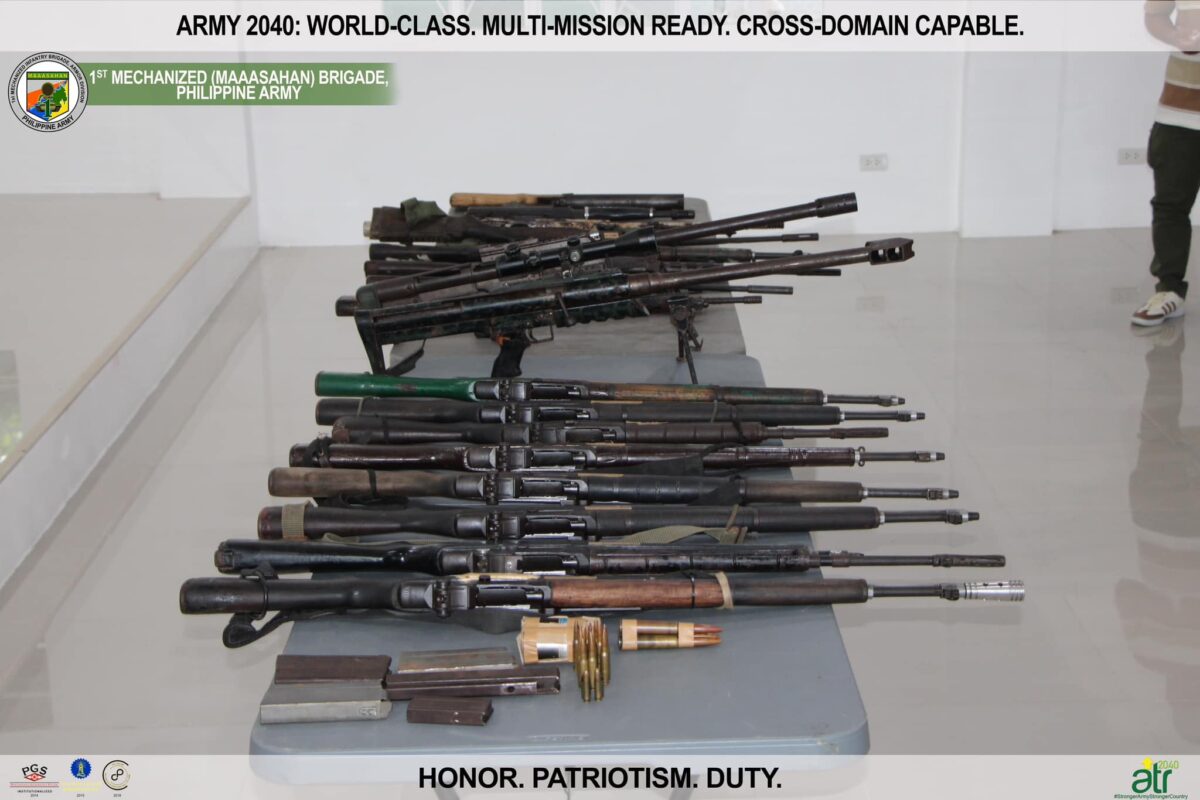 Villagers surrender high-powered firearms to AFP in Maguindanao