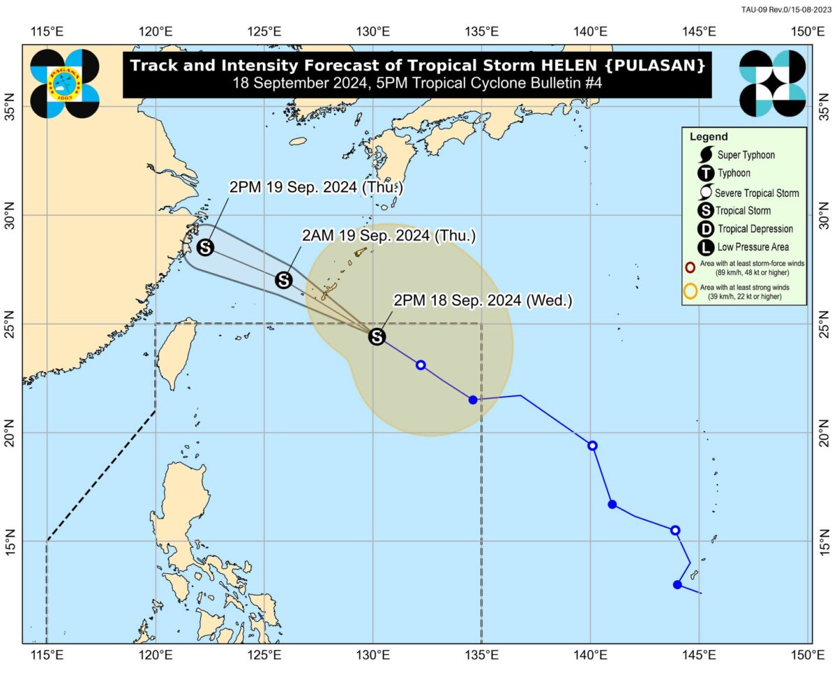 Lumabas si Helen sa PAR Miyerkules ng gabi – Pagasa - Philippines Times