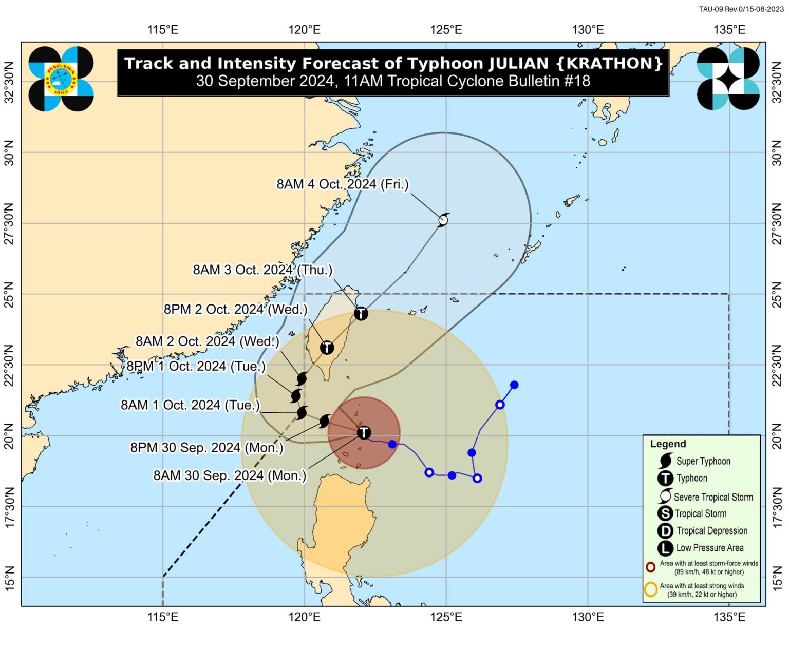 Julian nears super typhoon power; Signal No. 5 possible