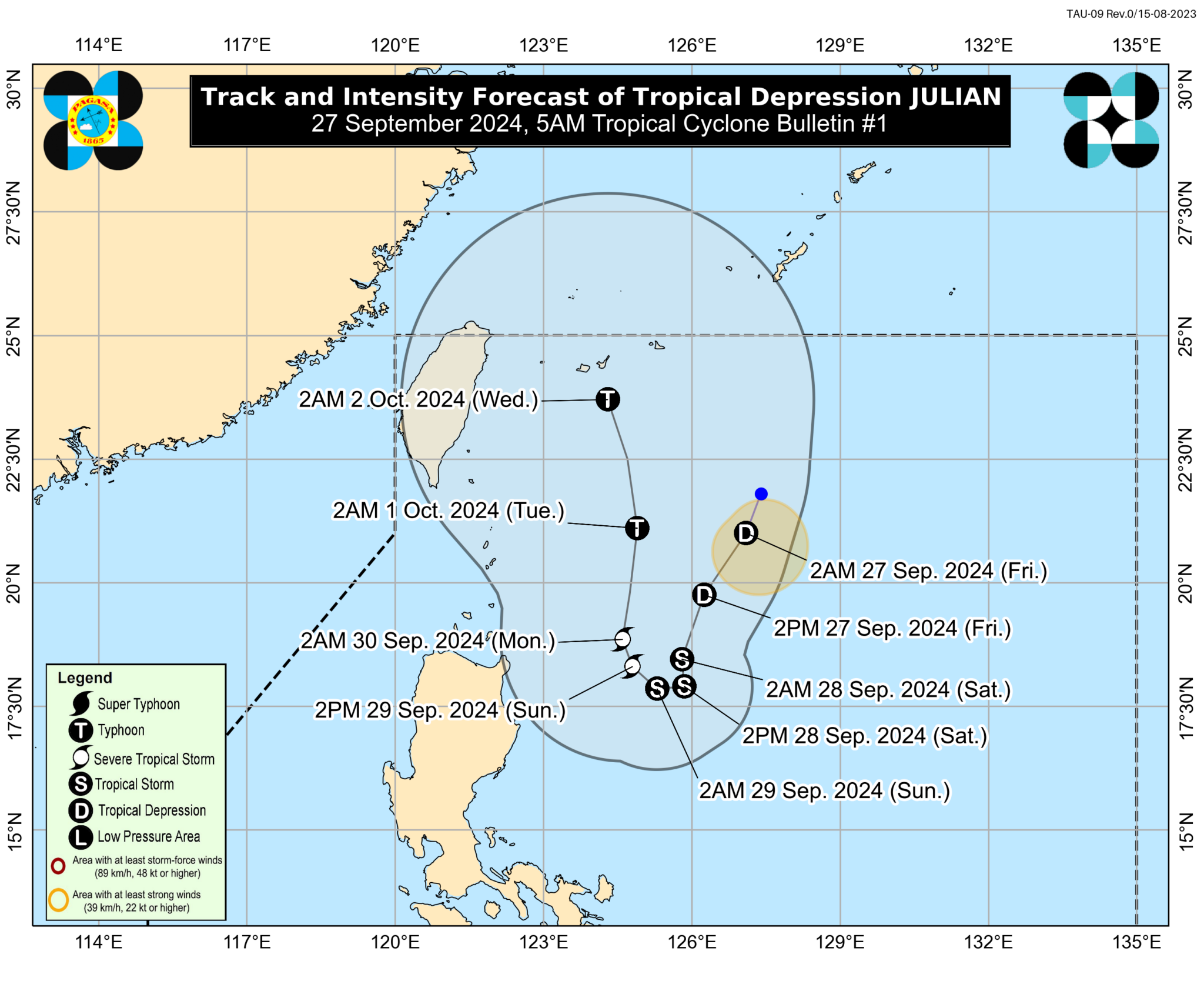 LPA inside PAR turns into Tropical Depression Julian