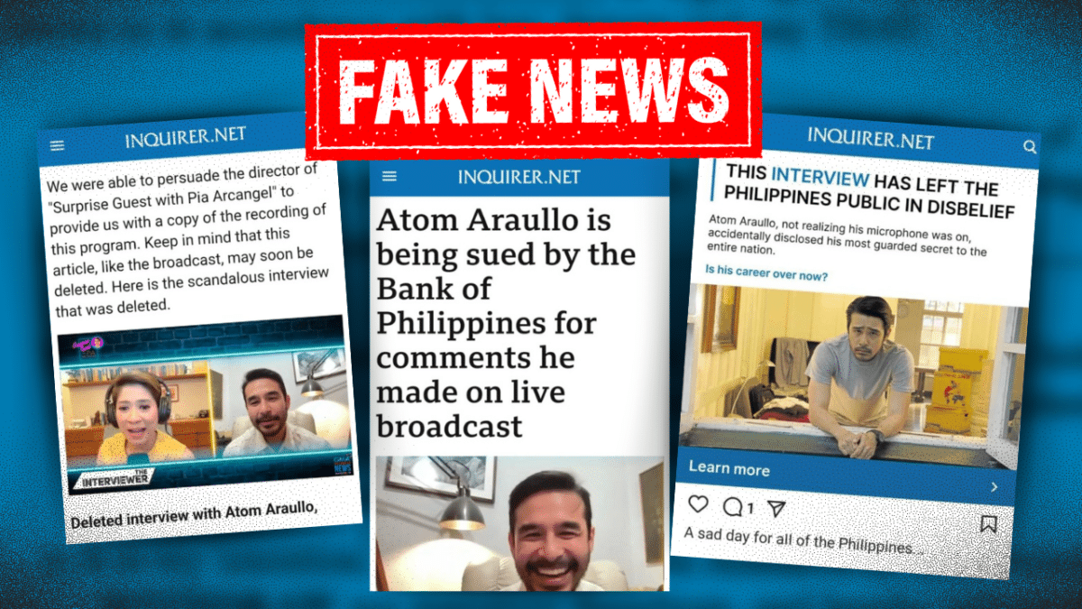 Mga pekeng kwento ng INQUIRER.net na kumakalat online - Philippines Times