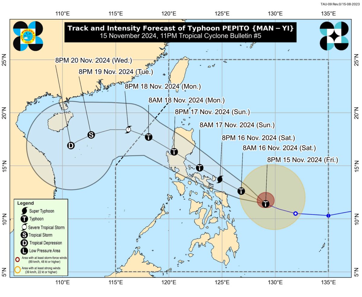 Pepito rapidly intensifies, may become super typhoon on Saturday