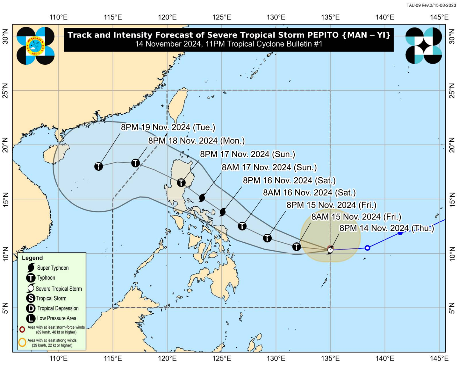 Pepito to make landfall this weekend, may become super typhoon