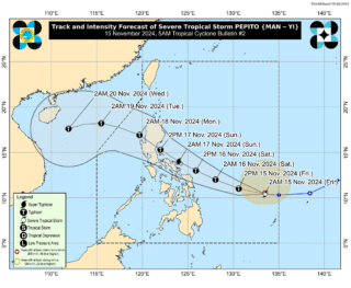 Pepito to become typhoon in 12 hrs, hit land at peak intensity