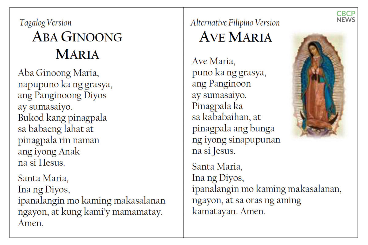 CBCP releases ‘more accurate’ Filipino version of ‘Hail Mary’