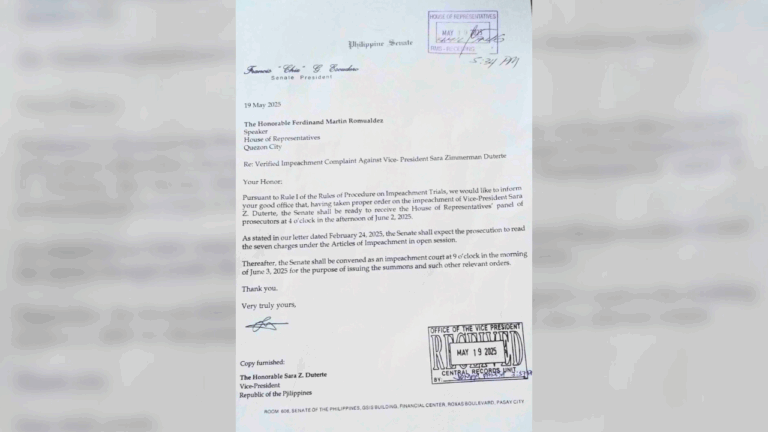 Senate to convene as impeachment court on June 3