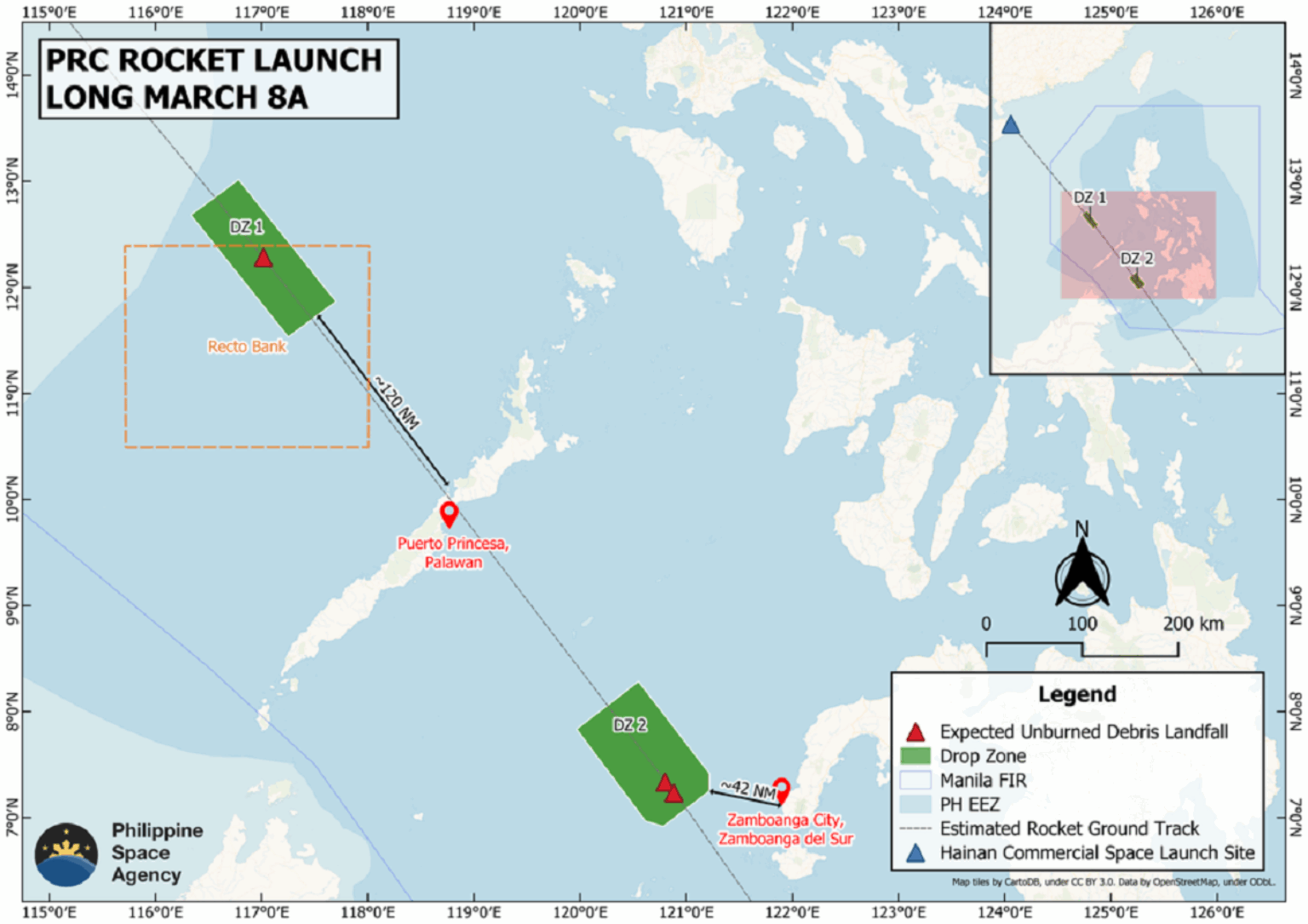 Palawan, Zamboanga folks warned of Chinese rocket debris