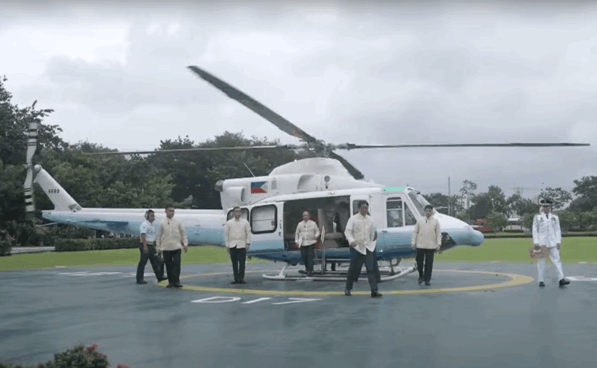 Marcos arrives at Batasang Pambansa Complex for 4th Sona