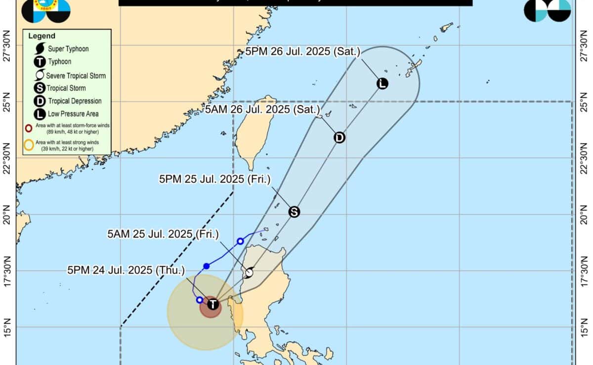 Emong keeps strength, moves slowly over Pangasinan coast