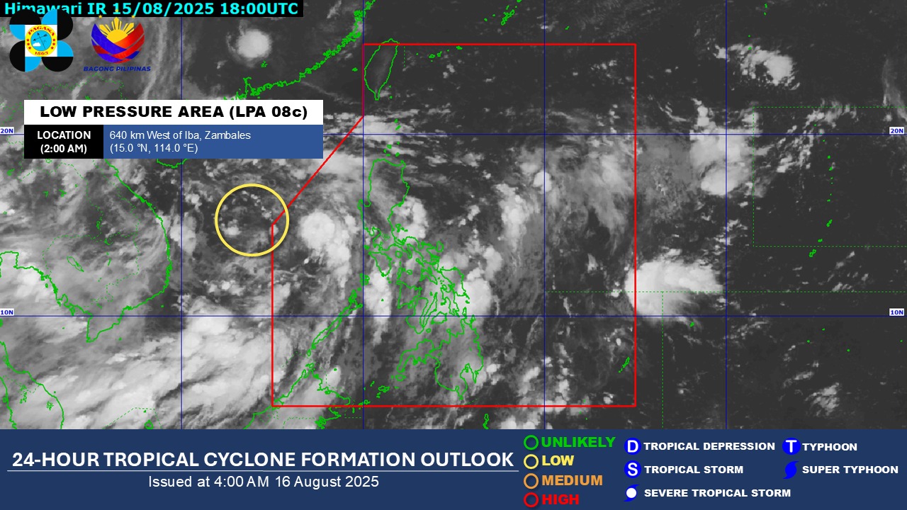 LPA forms west of PH, not seen to enter PAR