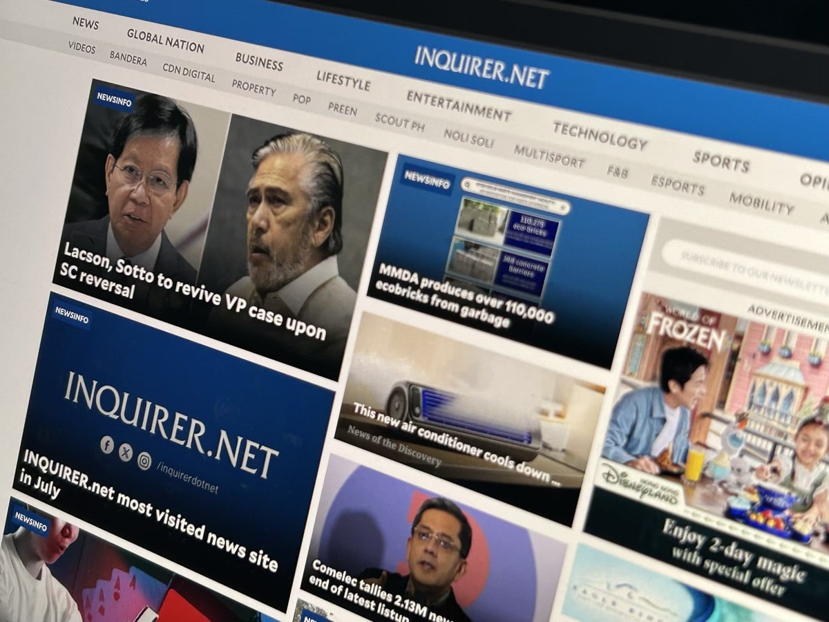 INQUIRER.net most visited news site in July