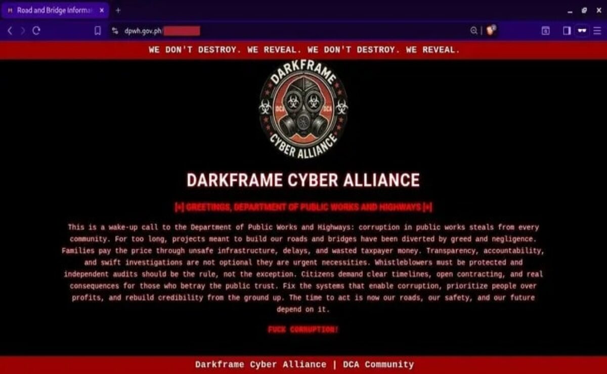 DPWH website defaced amid protests over alleged fund corruption