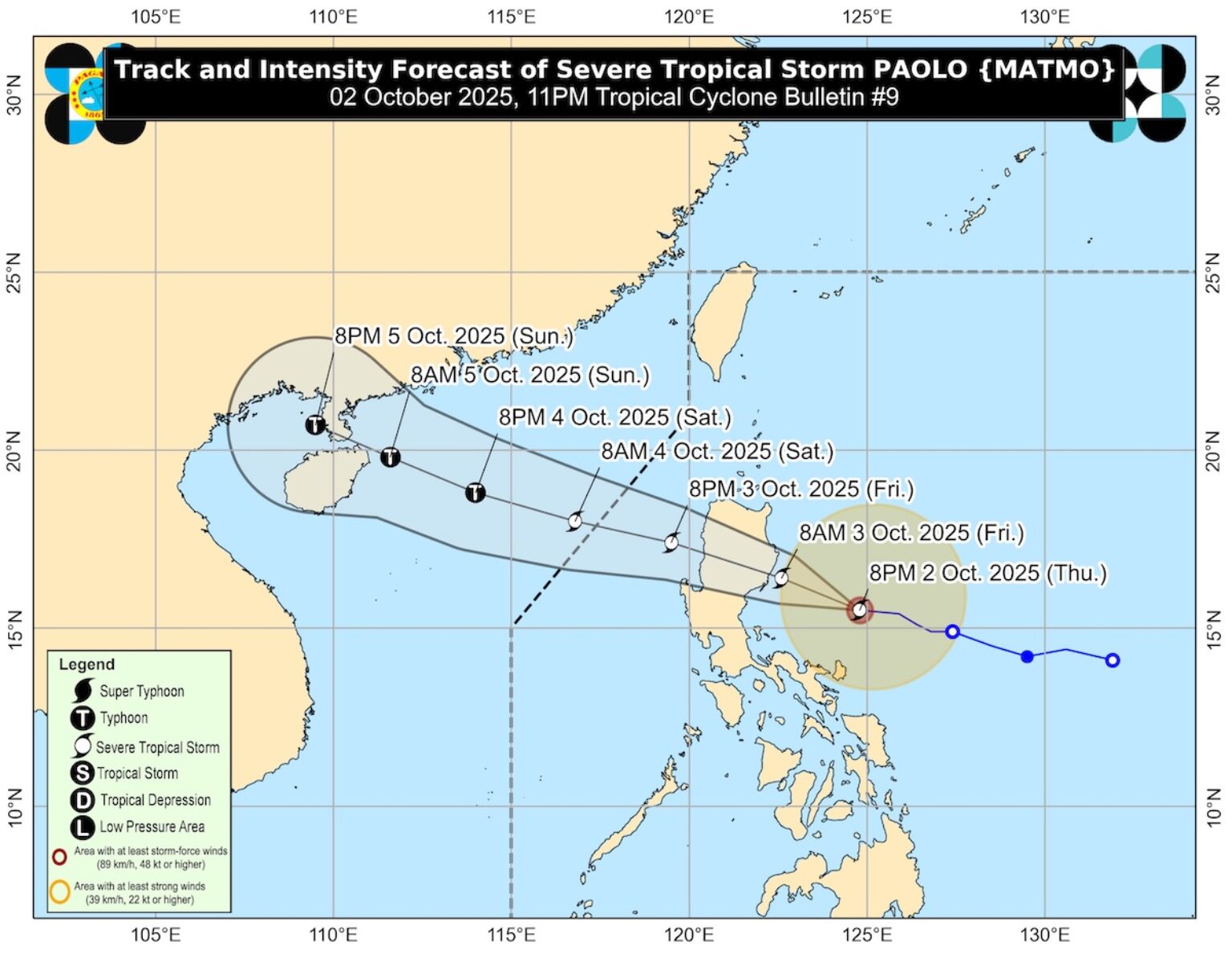 Luzon storm signals raised as Paolo becomes severe tropical storm