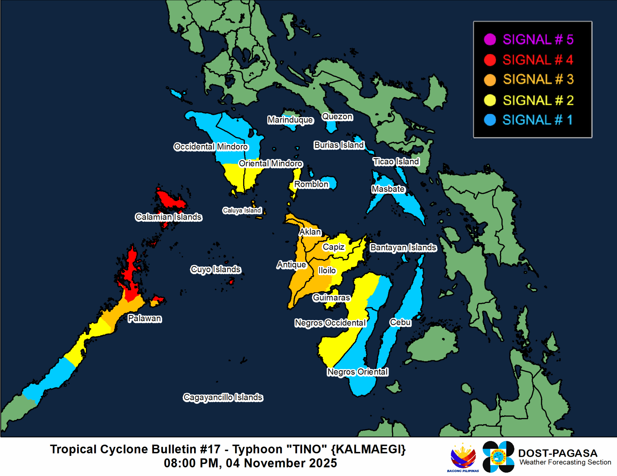 Signal No. 4 now up in parts of Palawan due to Typhoon Tino