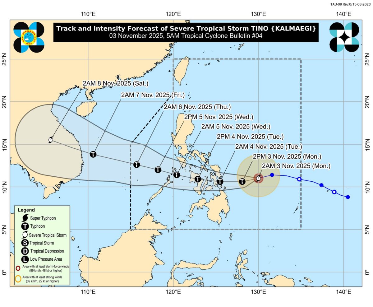 Storm Tino may become a super typhoon - Pagasa